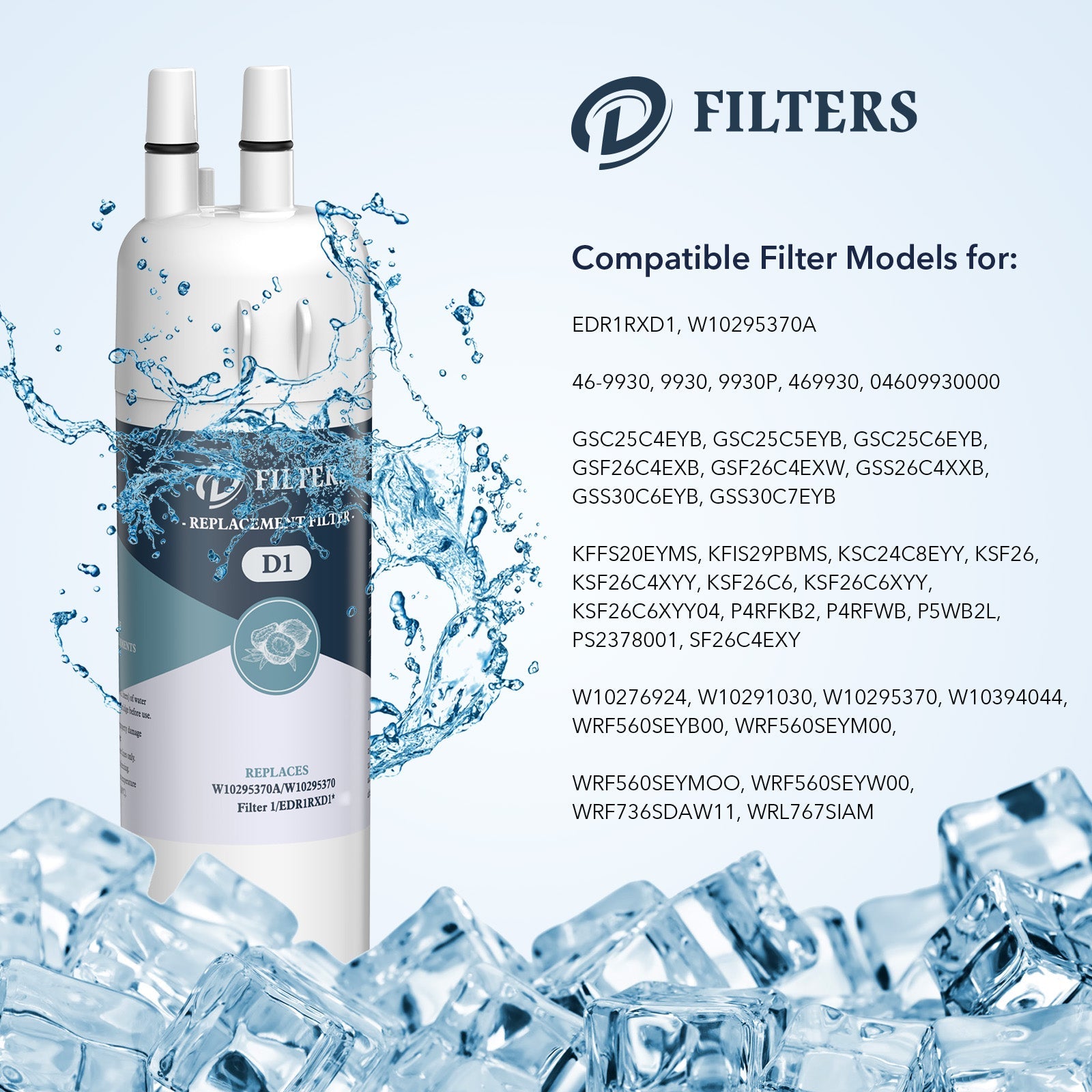 DF001 EDR1RXD1 W10295370A 9081 Refrigerator Water Filter by DFilters 3 ...