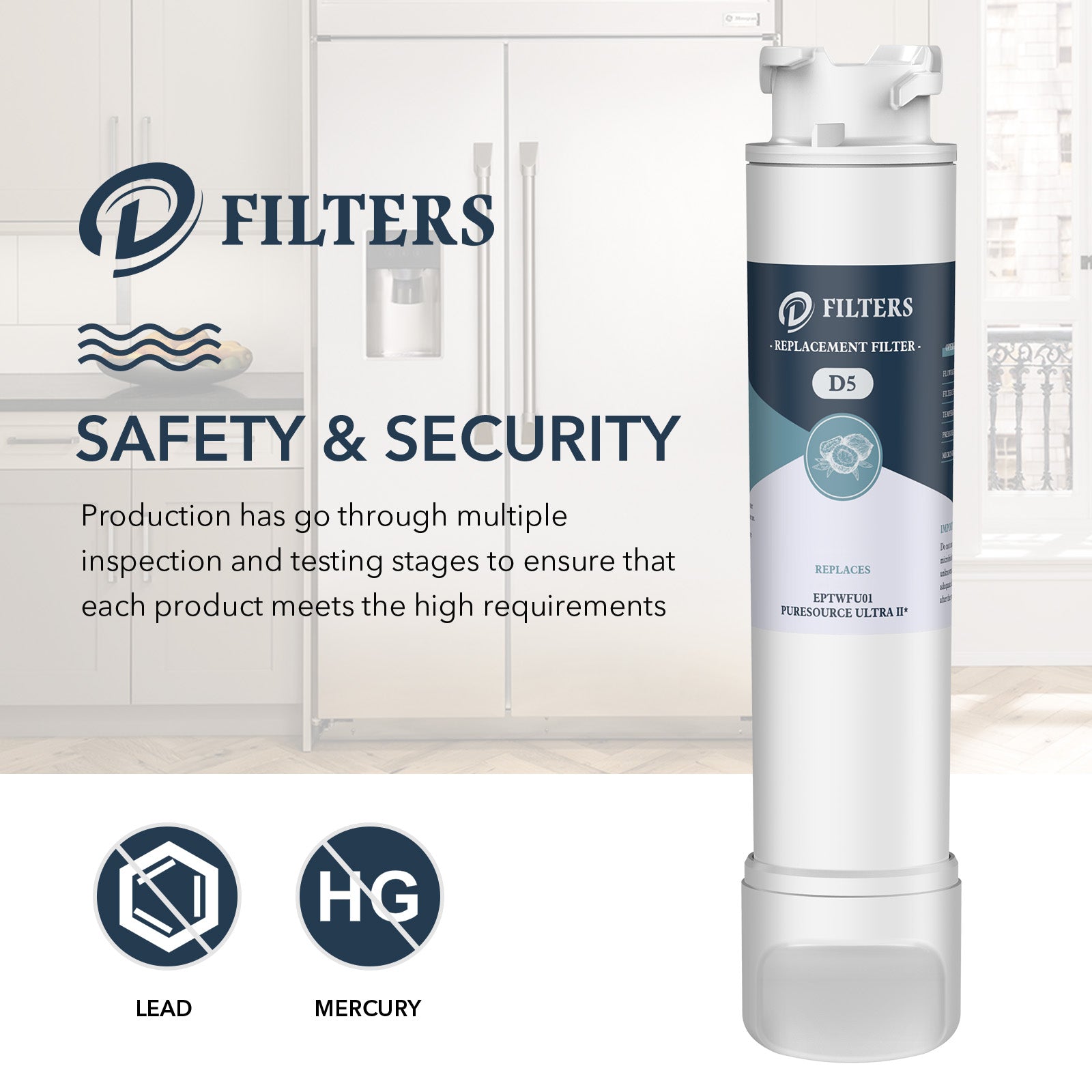 EPTWFU01, PureSource Ultra II, EWF02 Refrigerator Water Filter Replace ...